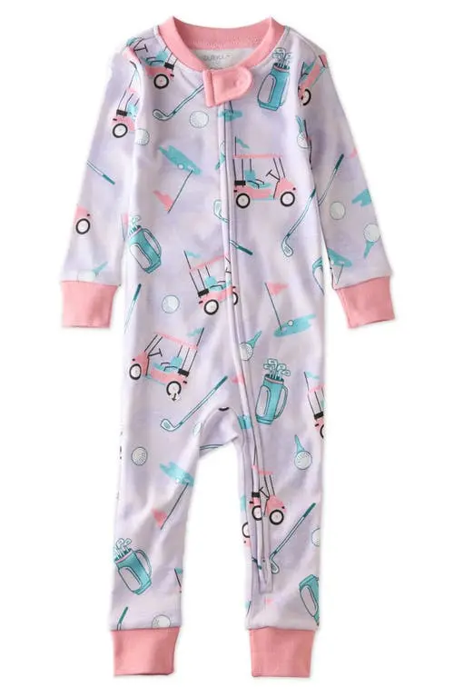 BUTTERBLU Shawn Footless Organic Cotton One-piece Pajamas - Little Golfer Purple