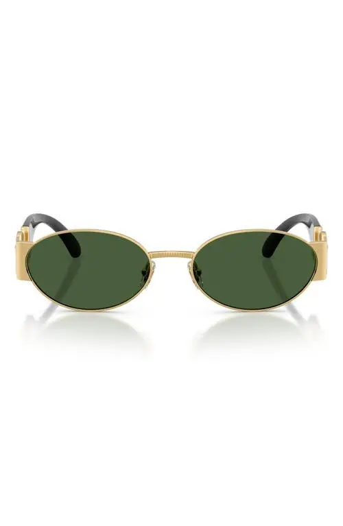 Versace 56mm Oval Sunglasses - Gold/dark Green
