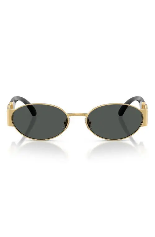 Versace 56mm Oval Sunglasses - Gold/dark Grey
