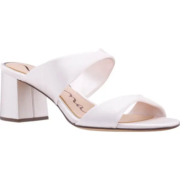 Nina Bassie Block Heel Slide Sandal - Ivory