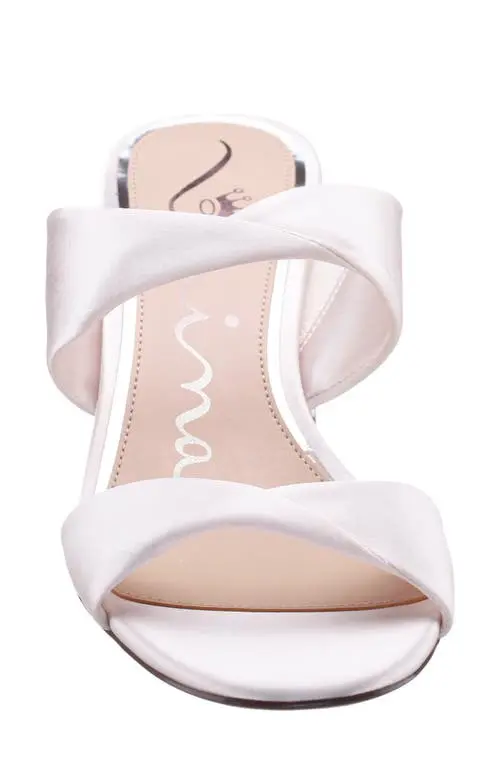 Nina Bassie Block Heel Slide Sandal - Ivory