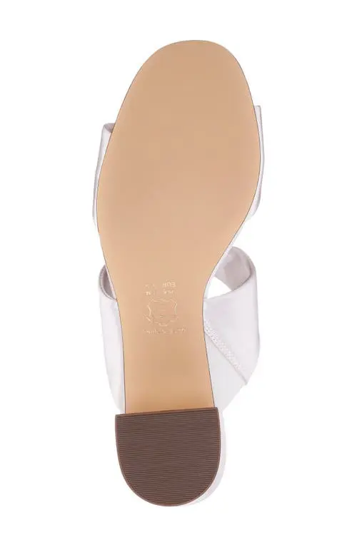 Nina Bassie Block Heel Slide Sandal - Ivory