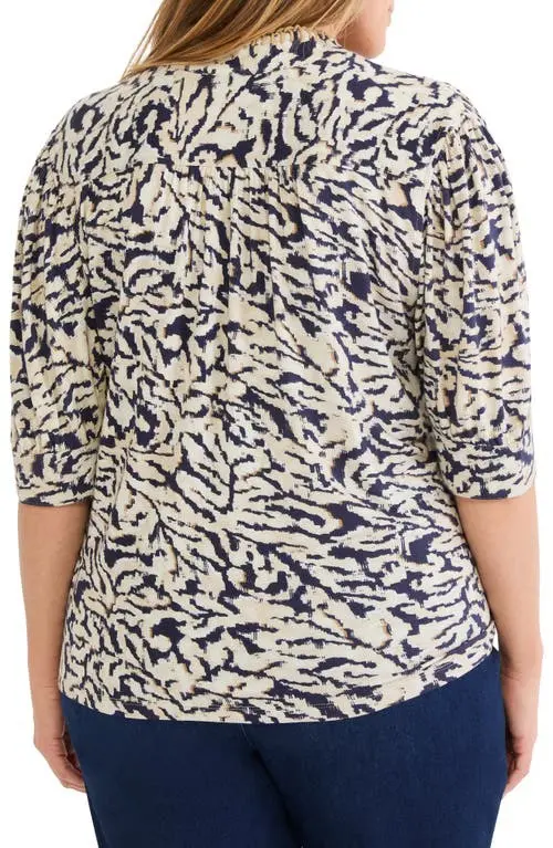 NIC+ZOE Printed Elbow-sleeve Top