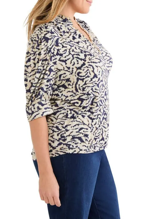 NIC+ZOE Printed Elbow-sleeve Top