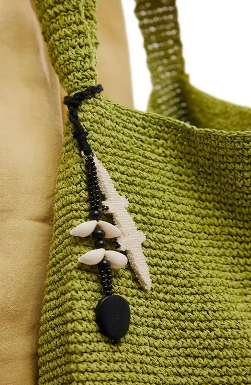 Free People Coastal Crush Straw Tote - Matcha