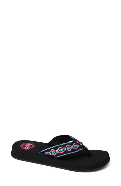 Reef Sandy Flip Flop - Black Neon