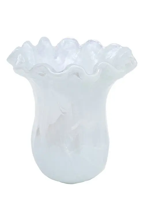VIETRI Onda Glass Small Tulip Vase - White
