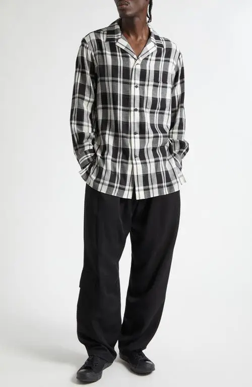 Yohji Yamamoto Khadi Plaid Button-up Shirt