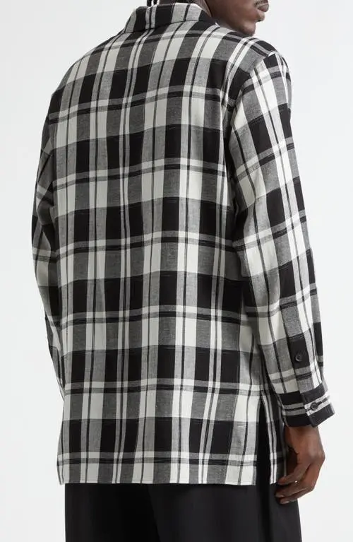 Yohji Yamamoto Khadi Plaid Button-up Shirt