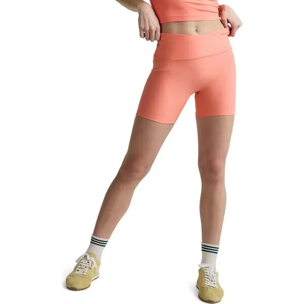 Beyond Yoga Space Dye Leisure Bike Shorts - Dreamsicle Heather