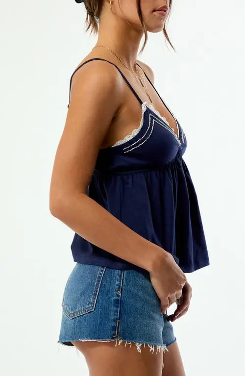 PACSUN Beaded Babydoll Camisole - Navy