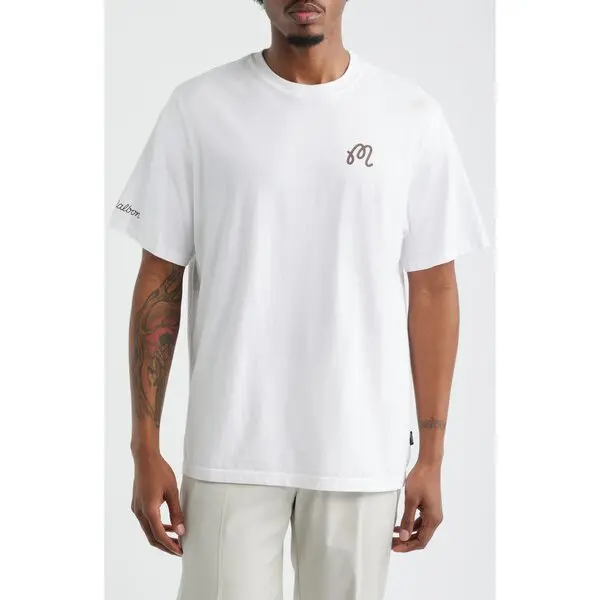 MALBON Bermuda Championship Cotton Graphic T-shirt - White