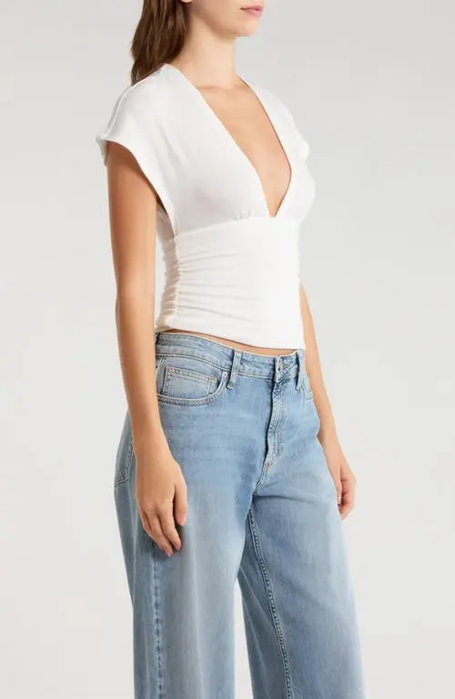 PACSUN Harley Deep V Cinched Top - White