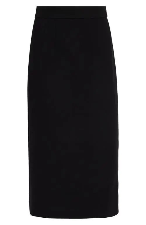 Dolce & Gabbana Virgin Wool Midi Pencil Skirt - Nero