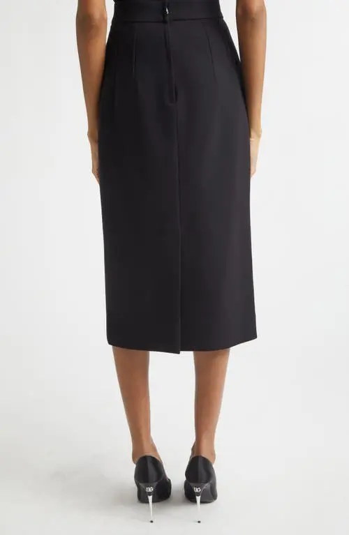 Dolce & Gabbana Virgin Wool Midi Pencil Skirt