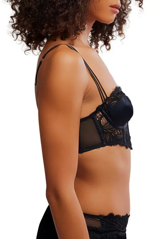 Free People Intimately Fp Out & About Longline Underwire Bra - Black