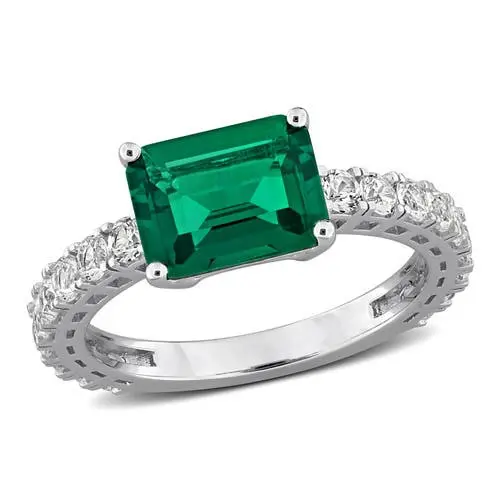 JULIANNA B. Lab- & White Sapphire Ring - Created Emerald
