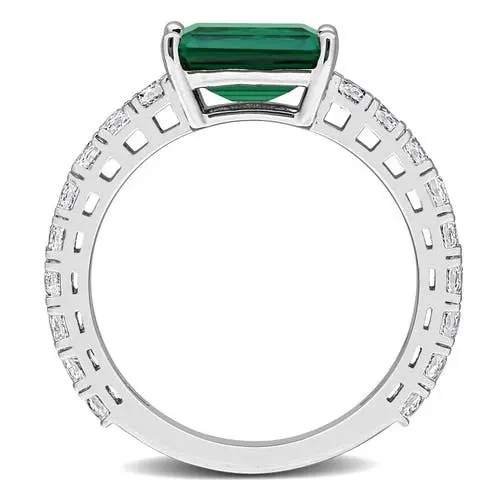 JULIANNA B. Lab- And White Sapphire Ring - Created Emerald