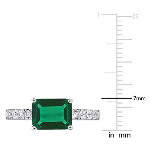 JULIANNA B. Lab- And White Sapphire Ring - Created Emerald