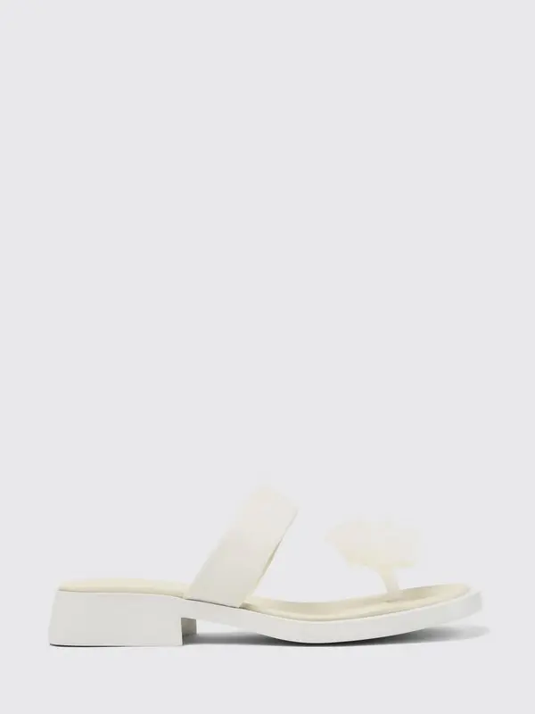 Camper Dana Leather And Silicone Thong Sandals - White
