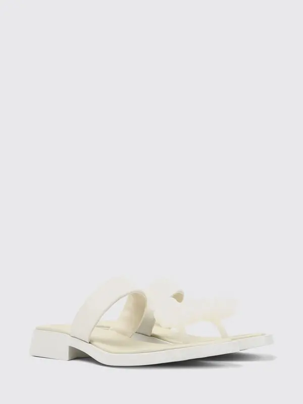 Camper Dana Leather And Silicone Thong Sandals - White