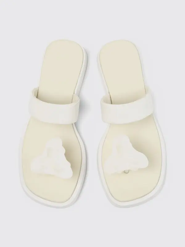Camper Dana Leather And Silicone Thong Sandals - White