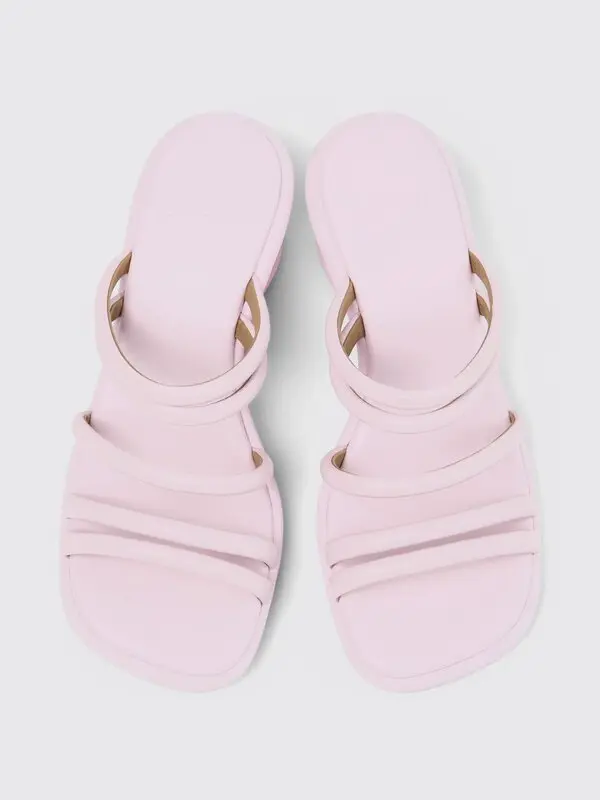 Camper Louise Leather Wedge Sandals - Pink