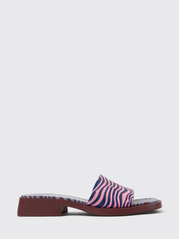 Camper Dana Animal Print Leather Slide Sandals - Multicolor