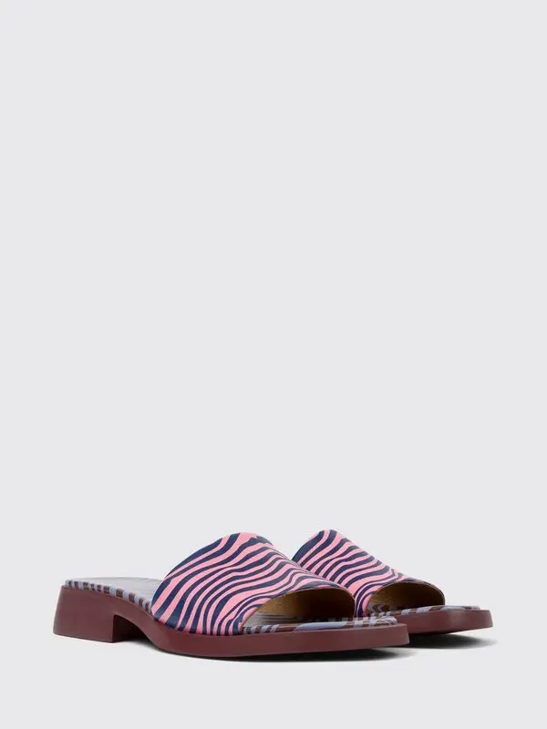 Camper Dana Animal Print Leather Slide Sandals - Multicolor