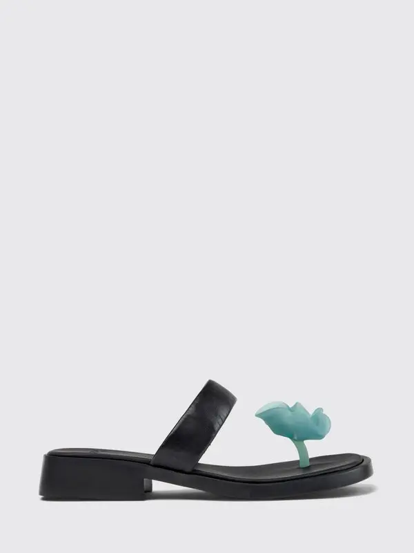 Camper Dana Leather And Silicone Sandals - Black