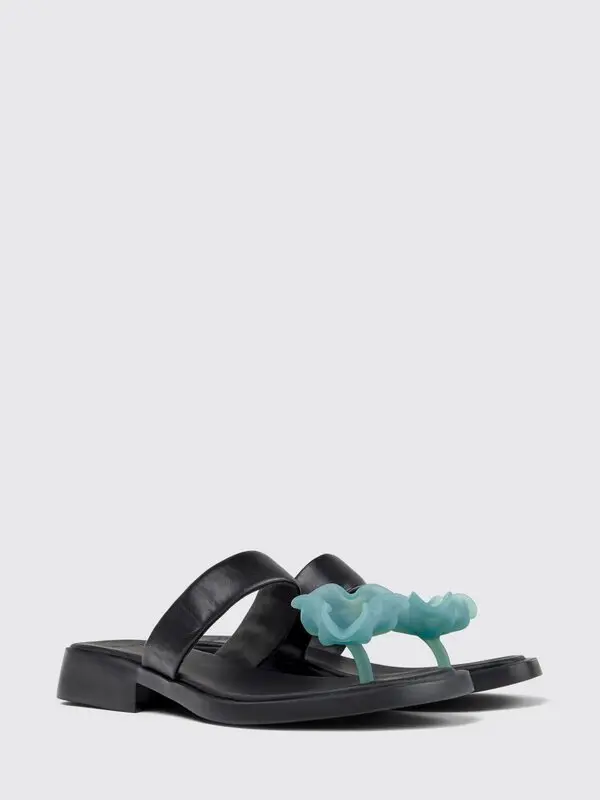 Camper Dana Leather And Silicone Sandals - Black