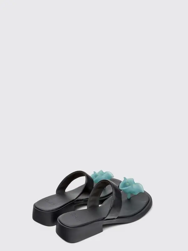 Camper Dana Leather And Silicone Sandals - Black