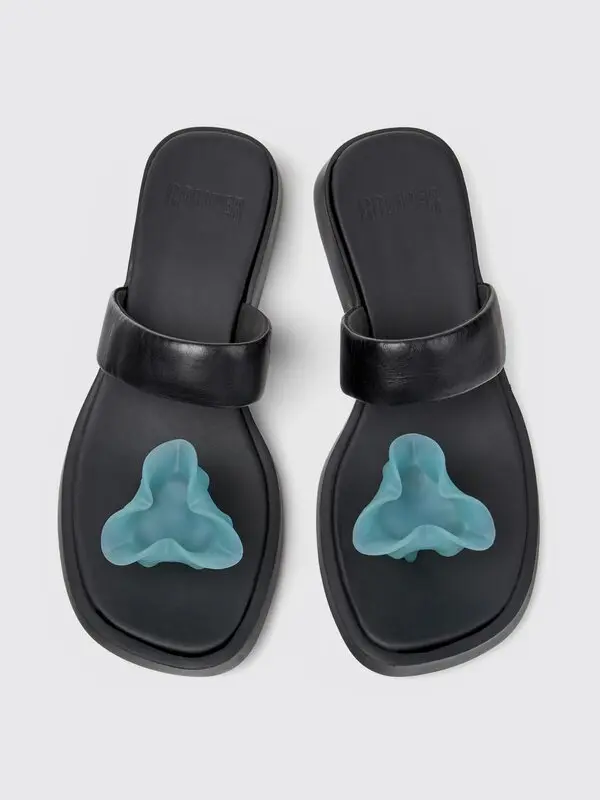 Camper Dana Leather And Silicone Sandals - Black