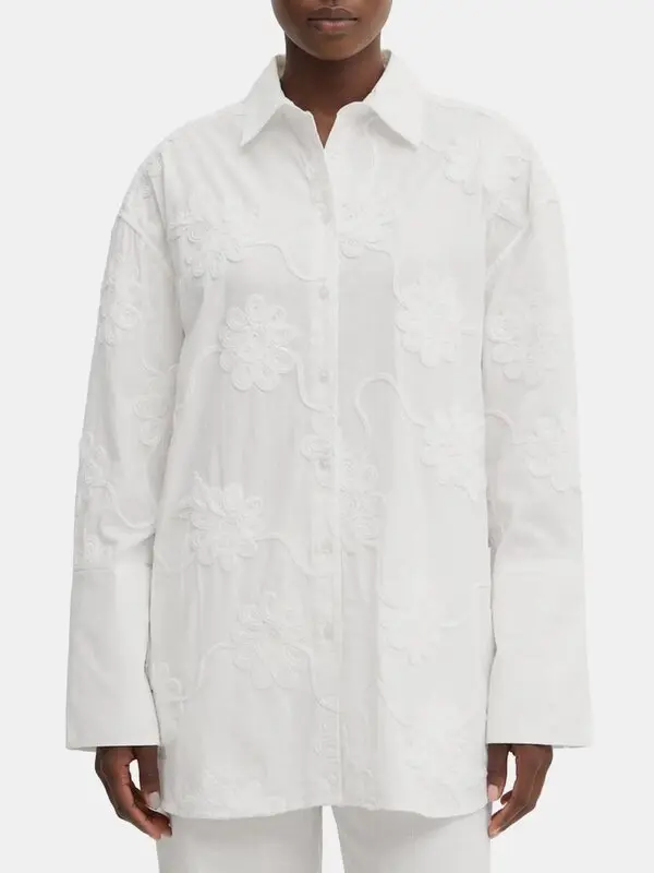 ROTATE BY BIRGER CHRISTENSEN Embroidered Cotton Shirt - White