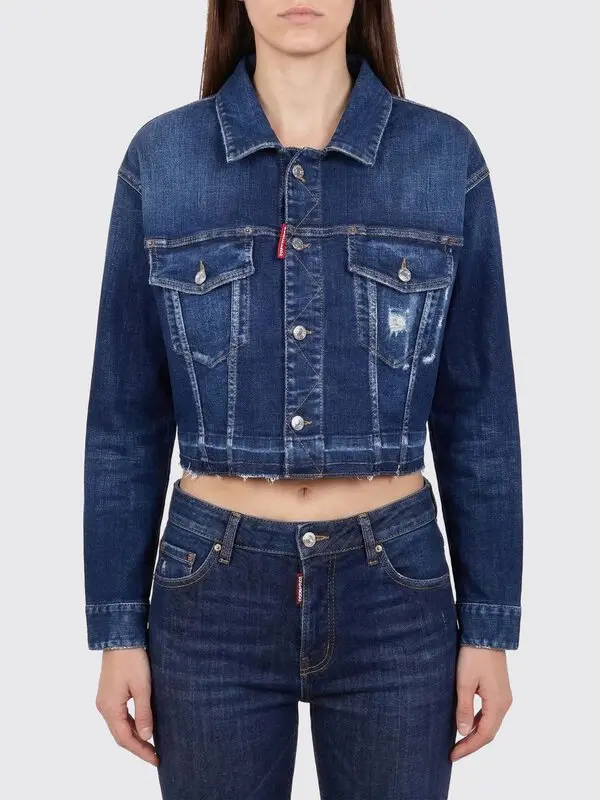 Dsquared2 Denim Jacket With Classic Collar - Blue