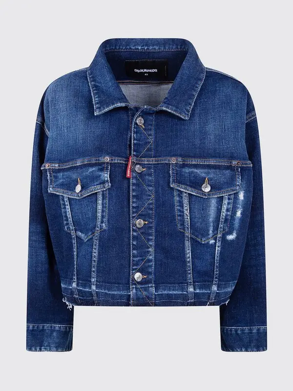 Dsquared2 Denim Jacket With Classic Collar - Blue