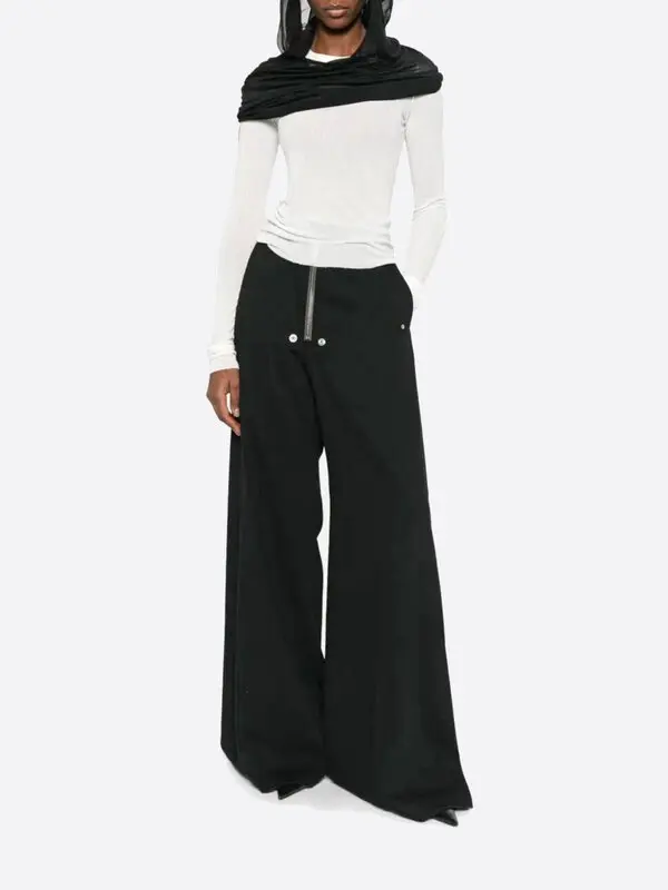 Rick Owens Wide Leg Trousers - Black
