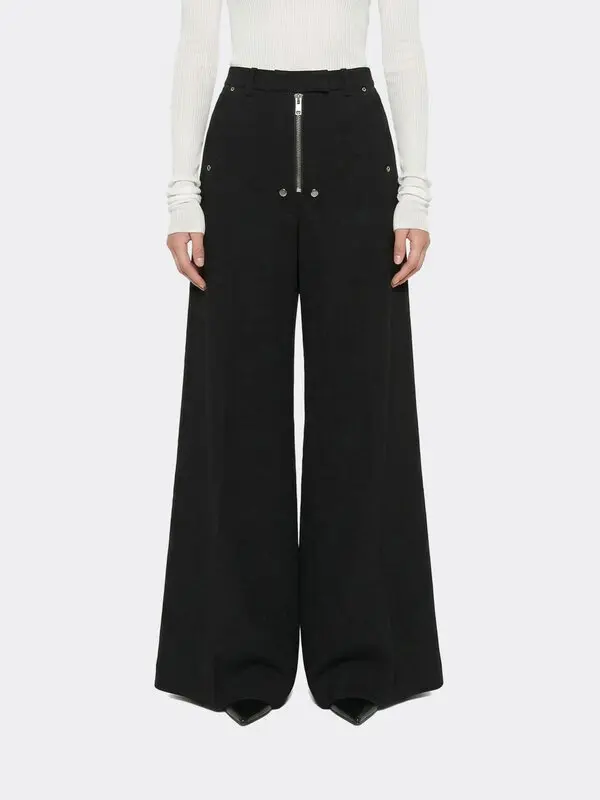 Rick Owens Wool Flared Trousers - Black