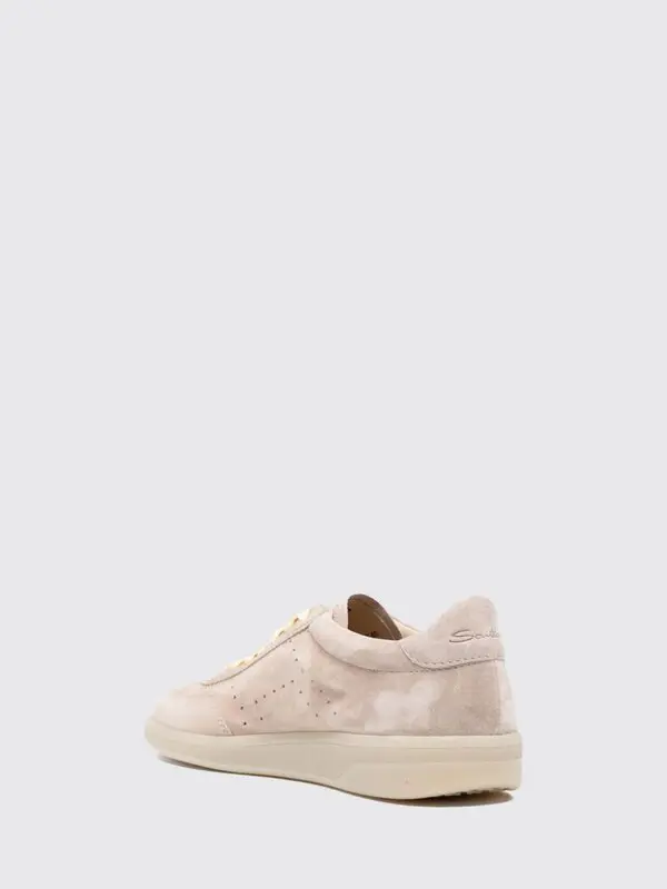 Santoni Suede Lace-up Sneakers - Nude