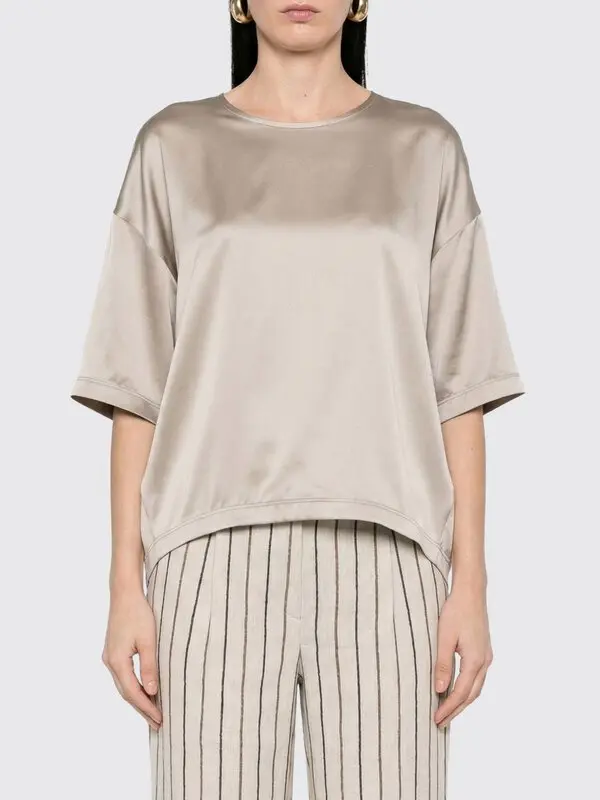 Brunello Cucinelli Silk Blend Blouse - Nude