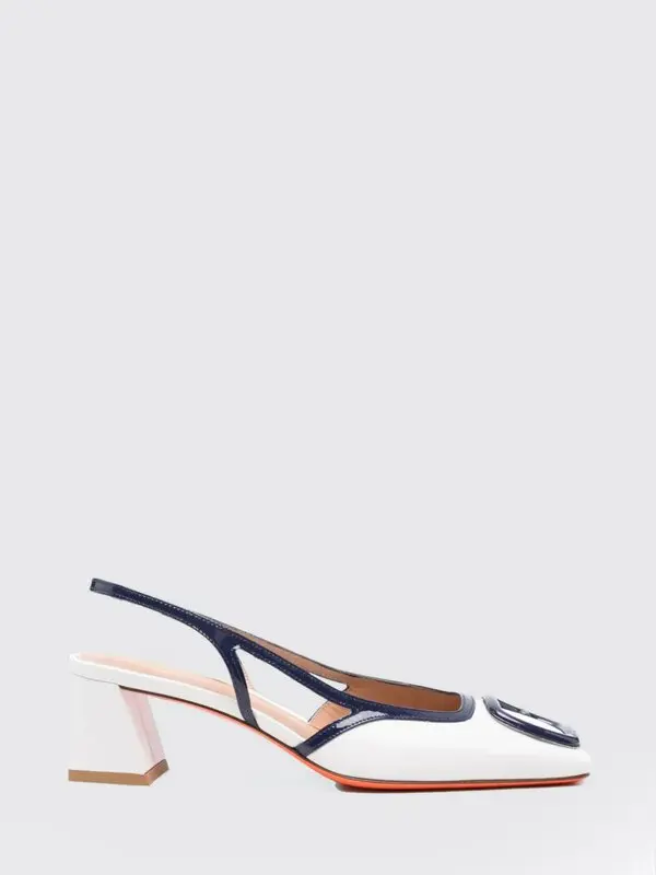 Santoni Leather Slingback Court Shoes