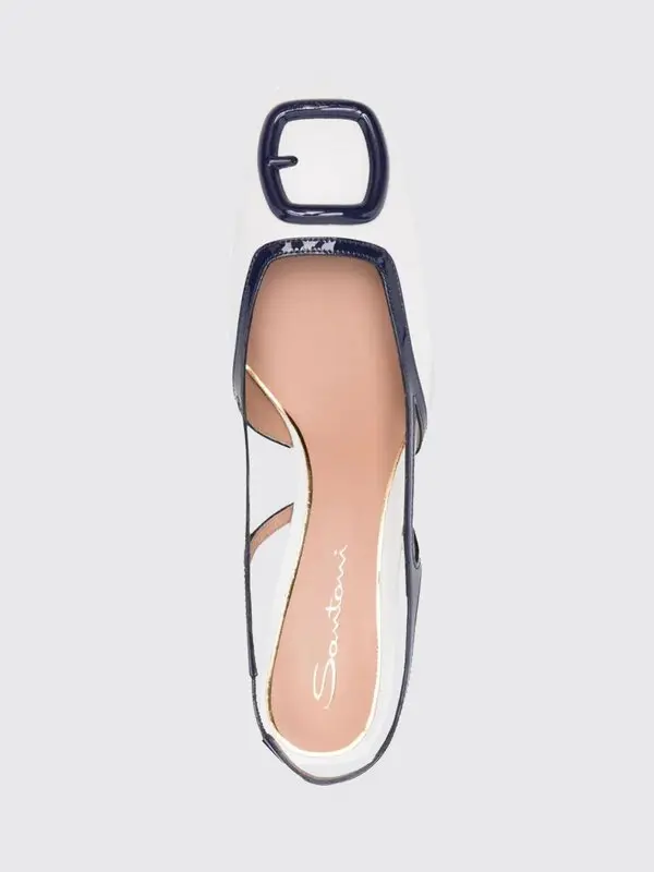 Santoni Leather Slingback Court Shoes