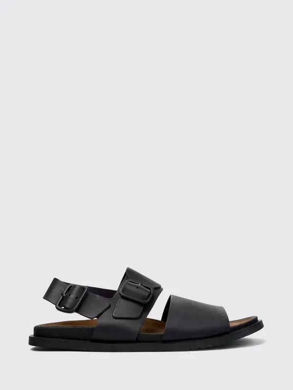 Camper Smooth Leather Buckled Slingback Sandals - Black