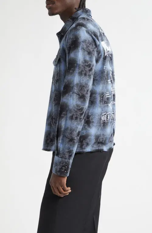 MIDNIGHT RODEO Laurel Canyon Plaid Flannel Graphic Shirt