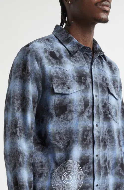 MIDNIGHT RODEO Laurel Canyon Plaid Flannel Graphic Shirt