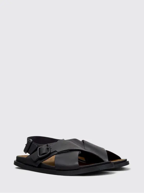 Camper Lluc Leather Slingback Sandals - Black