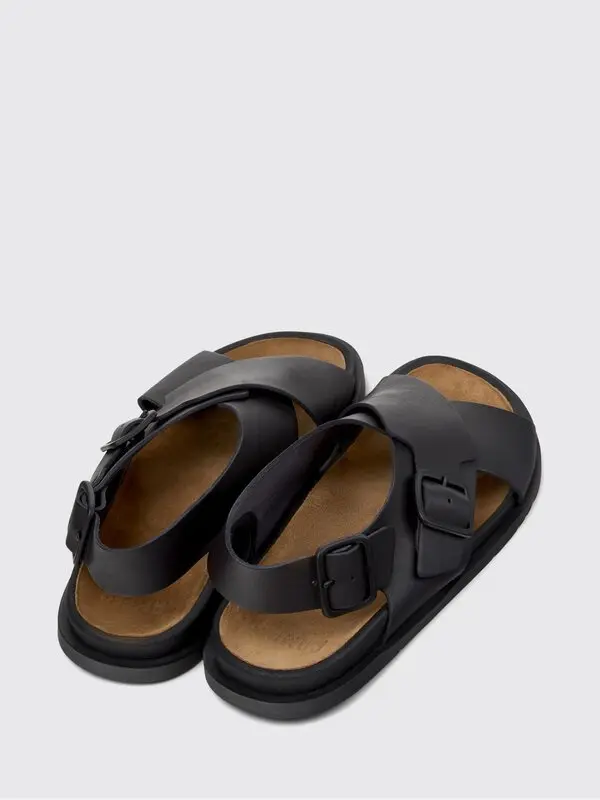Camper Lluc Leather Slingback Sandals - Black