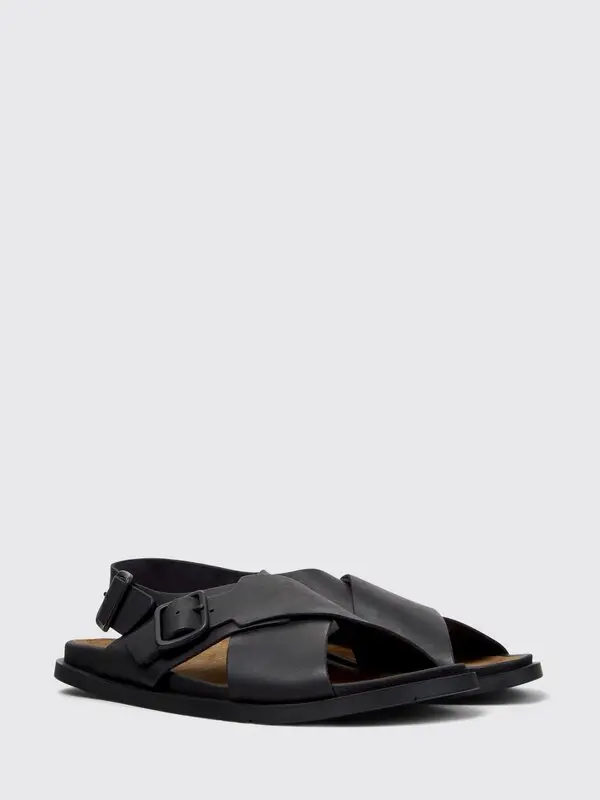 Camper Lluc Leather Slingback Sandals - Black