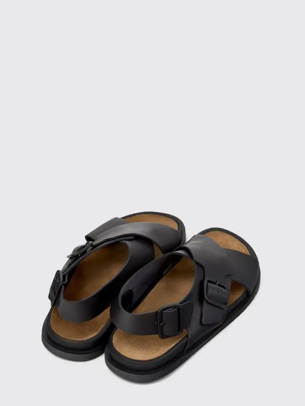 Camper Lluc Leather Slingback Sandals - Black