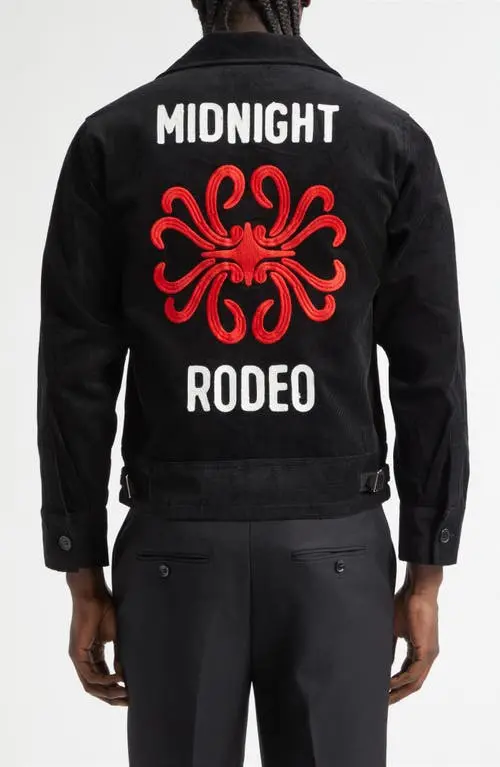 MIDNIGHT RODEO Embroidered Corduroy Club Jacket